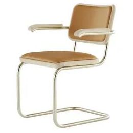 Thonet S 64 P Freischwinger Polster Burnt Walnut