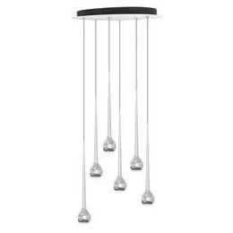 Grau Falling Sun Chandelier 6 Pendel Polished