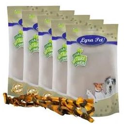 5 Stk. LYRA PET&reg; Rinderkopfhautstangen mit Pansen ca. 70 cm