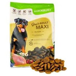 4 kg Lecker.Pet&reg; Gino's Adult Maxi mit Huhn Hundefutter Trockenfutter Vollnahrung