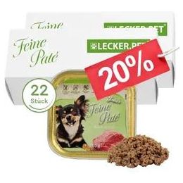 22 x 150 g Lecker.Pet&reg; Josie's Feine Pat&eacute; Reich an Kalb Hundefutter Nassfutter Vollnahrung