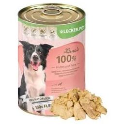 18 x 400 g Lecker.Pet&reg; Luna's 100 % Huhn und Pute Hundefutter Nassfutter