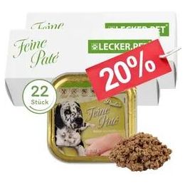 22 x 150 g Lecker.Pet&reg; Paula's Feine Pat&eacute; Reich an Huhn Hundefutter Nassfutter Vollnahrung