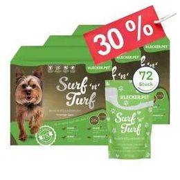 72 x 150 g Lecker.Pet&reg; Surf'n'Turf Pouches Hundefutter Nassfutter - 4 Sorten Multipack