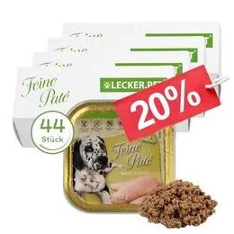 44 x 150 g Lecker.Pet&reg; Paula's Feine Pat&eacute; Reich an Huhn Hundefutter Nassfutter Vollnahrung