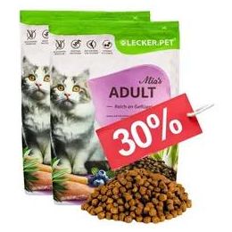 LYRA PET 5 kg Lecker.Pet&reg; Mia's Adult Herzhaftes Gefl&uuml;gel Katzenfutter Trockenfutter Vollnahrung MHD 4/2026