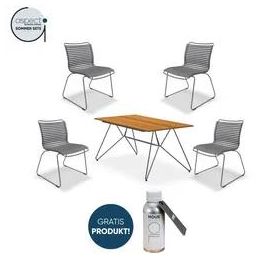 Houe Set aus SKETCH Dining Table 160cm und 4x Click Dining Chair ohne Armlehnen Dark Grey