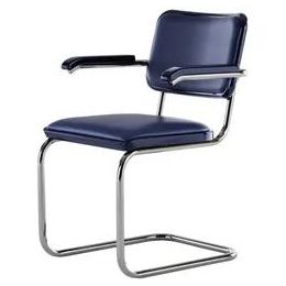 Thonet S 64 P Freischwinger Polster Graphite Blue
