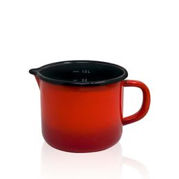 Karl Kr&uuml;ger Emaille Milchtopf Rom mit Ausguss, &Oslash; 12 cm, Inh.1,0 l
