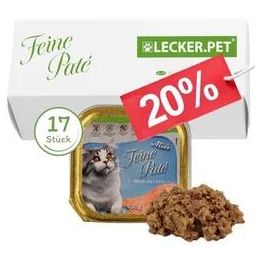 17 x 100 g Lecker.Pet&reg; Mia's Feine Pat&eacute; Reich an Lachs Katzenfutter Nassfutter Vollnahrung