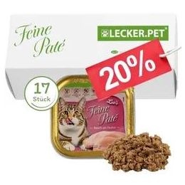 17 x 100 g Lecker.Pet&reg; Leo's Feine Pat&eacute; Reich an Huhn Katzenfutter Nassfutter Vollnahrung