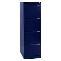 Bisley H&auml;ngeregistraturschrank, 1-bahnig, 4 Sch&uuml;be, DIN A4, oxfordblau