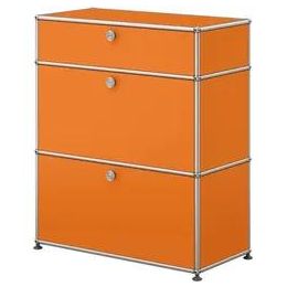 USM Haller Highboard mit zwei Klappt&uuml;ren, zwei Zwischentablaren Reinorange