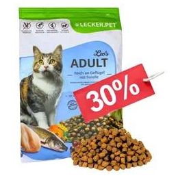 2,5 kg Lecker.Pet&reg; Leo's Adult Gefl&uuml;gel & Forelle Katzenfutter Trockenfutter Vollnahrung MHD 4/2026