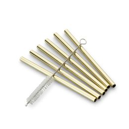 ECHTWERK Trinkhalme Set 6tlg "small" aus Edelstahl - gold