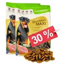 8 kg Lecker.Pet&reg; Gino's Adult Maxi mit Huhn Hundefutter Trockenfutter Vollnahrung MHD 4/2026