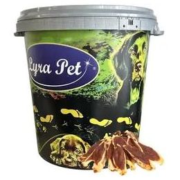 5 kg LYRA PET&reg; Kaninchenohren gef&uuml;llt mit Entenfleisch in 30 L Tonne