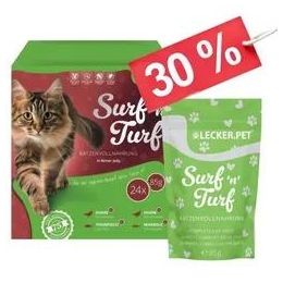 24 x 85 g Lecker.Pet&reg; Surf'n'Turf Pouches Katzenfutter in feiner Jelly Nassfutter - 4 Sorten Multipack