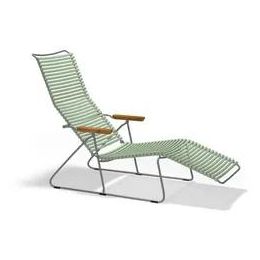 Houe CLICK Sunlounger mit Bambusarmlehnen Dusty Green