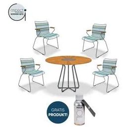 Houe Set aus CIRCLE Dining Table &Oslash;110 und 4x CLICK Dining Chair mit Bambusarmlehen Multi Color 2