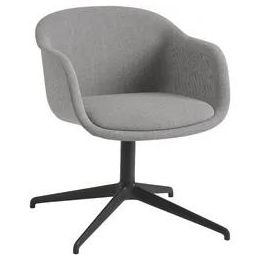 muuto Fiber Conference Armchair, swivel base with return, re-wool 108 / schwarz