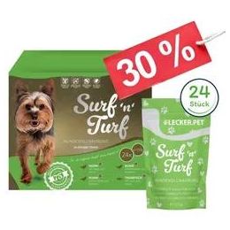 24 x 150 g Lecker.Pet&reg; Surf'n'Turf Pouches Hundefutter Nassfutter - 4 Sorten Multipack