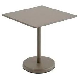 muuto Linear Steel Tisch, 70 x 70 cm, h&ouml;he 73 cm, taupe