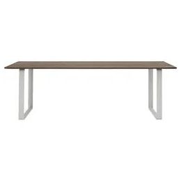 muuto 70/70 Tisch, 225 x 90 cm, eiche massiv ger&auml;uchert / grau