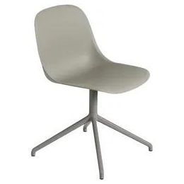 muuto Fiber Side Chair, swivel base, grau / grau
