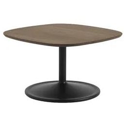 muuto Soft Couchtisch, 70 x 70 cm, eiche dunkel ge&ouml;lt / schwarz