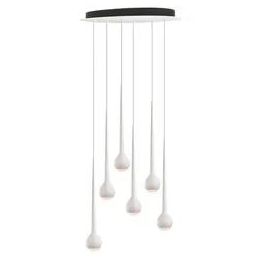 Grau Falling Sun Chandelier 6 Pendel White