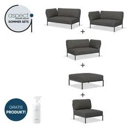 Houe LEVEL Loungeset 6- tlg. inkl. Blomus Impr&auml;gnierspray f&uuml;r Outdoor-Textilien - Dark Grey