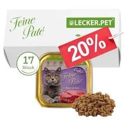 17 x 100 g Lecker.Pet&reg; Emily's Feine Pat&eacute; Reich an Rind Katzenfutter Nassfutter Vollnahrung