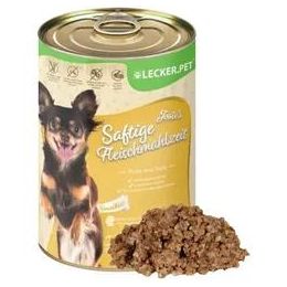 6 x 400 g Lecker.Pet&reg; Josie's Saftige Fleischmahlzeit Sensitiv mit Pute & Reis Hundefutter Nassfutter