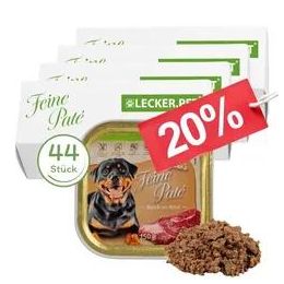 44 x 150 g Lecker.Pet&reg; Gino's Feine Pat&eacute; Reich an Rind Hundefutter Nassfutter Vollnahrung
