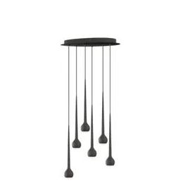 Grau Falling Sun Chandelier 6 Pendel Black