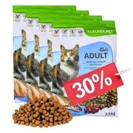 10 kg Lecker.Pet&reg; Leo's Adult Gefl&uuml;gel & Forelle Katzenfutter Trockenfutter Vollnahrung MHD 4/2026