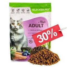 2,5 kg Lecker.Pet&reg; Mia's Adult Herzhaftes Gefl&uuml;gel Katzenfutter Trockenfutter Vollnahrung MHD 4/2026