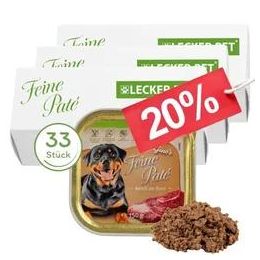 33 x 150 g Lecker.Pet&reg; Gino's Feine Pat&eacute; Reich an Rind Hundefutter Nassfutter Vollnahrung