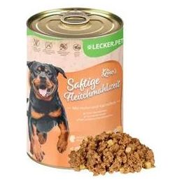12 x 400 g Lecker.Pet&reg; Gino's Saftige Fleischmahlzeit mit Huhn & Kartoffeln Hundefutter Nassfutter