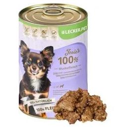 18 x 400 g Lecker.Pet&reg; Josie's 100 % Muskelfleisch Rind Hundefutter Nassfutter