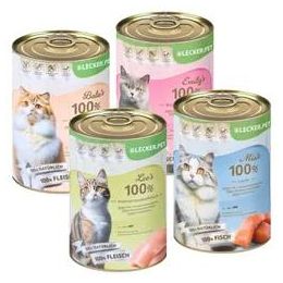 24 x 400 g Lecker.Pet&reg; Balu&rsquo;s, Emily's, Leo's & Mia's 100 % Fisch & Fleisch Katzenfutter Nassfutter Mix - je Sorte 6 Dosen