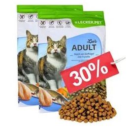 LYRA PET 5 kg Lecker.Pet&reg; Leo's Adult Gefl&uuml;gel & Forelle Katzenfutter Trockenfutter Vollnahrung MHD 4/2026