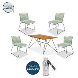 Houe Set aus SKETCH Dining Table 220cm und 4x Click Dining Chair ohne Armlehnen Dusty Green