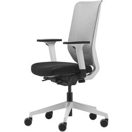 Dauphin B&uuml;rostuhl TO-SYNC PRO, mit Armlehnen und Unirollen, wei&szlig; / grau / schwarz