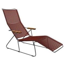 Houe CLICK Sunlounger mit Bambusarmlehnen Paprika