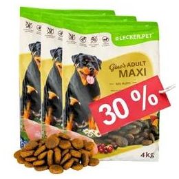 12 kg Lecker.Pet&reg; Gino's Adult Maxi mit Huhn Hundefutter Trockenfutter Vollnahrung MHD 4/2026