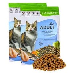 LYRA PET 5 kg Lecker.Pet&reg; Leo's Adult Gefl&uuml;gel & Forelle Katzenfutter Trockenfutter Vollnahrung