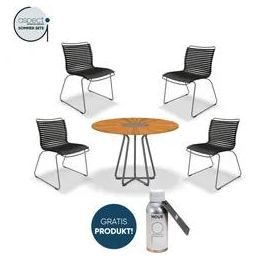 Houe Set mit CIRCLE Dining Table &Oslash;110 und 4 x CLICK Dining Chair ohne Armlehnen Black