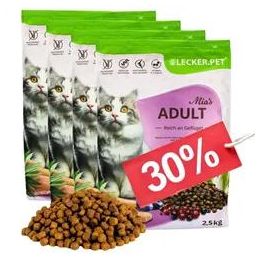 LYRA PET 10 kg Lecker.Pet&reg; Mia's Adult Herzhaftes Gefl&uuml;gel Katzenfutter Trockenfutter Vollnahrung MHD 4/2026